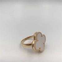 China White Mother-Of-Pearl 18K Gold Ring Magic Alhambra Simple Design For Young Ladies for sale