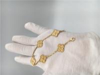 China Women'S Yellow 5 Motifs 18K Gold Bracelet Vintage Alhambra No Gemstone for sale