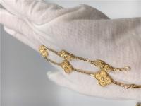 China Women'S Yellow 5 Motifs 18K Gold Bracelet Vintage Alhambra No Gemstone for sale