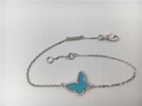China No Diamond Sweet 18K Gold Bracelet Turquoise With Butterfly Shape Gemstone for sale