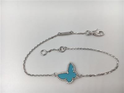 China No Diamond Sweet 18K Gold Bracelet Turquoise With Butterfly Shape Gemstone for sale