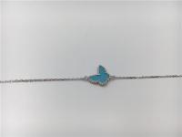 China No Diamond Sweet 18K Gold Bracelet Turquoise With Butterfly Shape Gemstone for sale