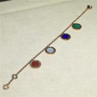 China Customized Simple 18k Gold Bangle Bracelet Womens With Mother Of Pearl / Carnelian for sale