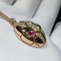 China 18K Rose Gold Luxury Jewelry Serpenti Necklace CL857662 With Rubellite / Demi Pavé Diamonds for sale