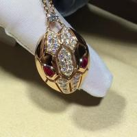 China 18K Rose Gold Luxury Jewelry Serpenti Necklace CL857662 With Rubellite / Demi Pavé Diamonds for sale