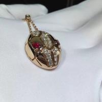 China 18K Rose Gold Luxury Jewelry Serpenti Necklace CL857662 With Rubellite / Demi Pavé Diamonds for sale