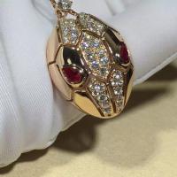 China 18K Rose Gold Luxury Jewelry Serpenti Necklace CL857662 With Rubellite / Demi Pavé Diamonds for sale