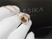 China 18K Yellow Gold Luxury Jewelry B Zero1 Necklace With Small Diamonds 100% Handmade for sale