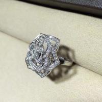 China Piaget Rose Ring High End Custom Jewelry 18K White Gold Set With Diamond for sale