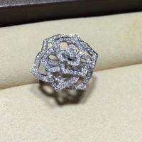China Piaget Rose Ring High End Custom Jewelry 18K White Gold Set With Diamond for sale