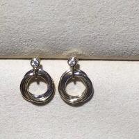 China Trinity Earrings High End Custom Jewelry With Three Interlaced Bands for sale
