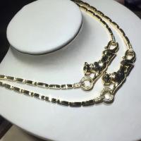 China 18K Yellow Gold High End Custom Jewelry  Panther Necklace With Diamonds / Lacquer for sale