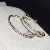 China Women'S High End Custom Jewelry  Nail Earrings 18k White Gold With Diamond for sale