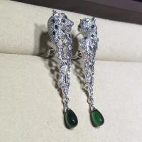 China 18K White Gold Diamond Earrings ,  Panthere Earrings With Onyx for sale
