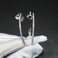 China No Gemstone Juste Un Clou Earrings Nail Shape 18K White Gold With Diamonds for sale