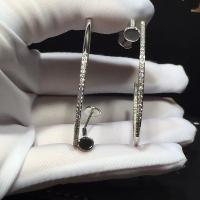 China No Gemstone Juste Un Clou Earrings Nail Shape 18K White Gold With Diamonds for sale