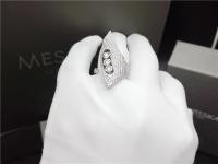 China 18K White Gold Diamond Rings , Women'S Wedding Engagement Rings With Horn Design for sale
