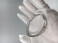 China Saddle Shape Moving Diamond Bracelet , Ladies 18k White Gold Bangle Bracelets for sale