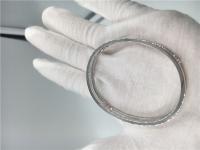 China Saddle Shape Moving Diamond Bracelet , Ladies 18k White Gold Bangle Bracelets for sale