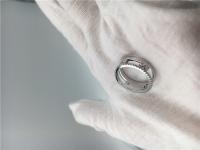 China Real 18K White Gold Paris Jewelry Three Moving Diamond Ring For Wedding for sale