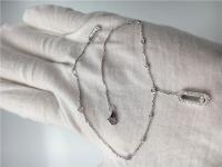 China Elegant 18K White Gold Ankle Bracelets Simple Design With One Moving Diamond for sale