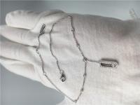 China Elegant 18K White Gold Ankle Bracelets Simple Design With One Moving Diamond for sale