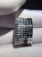 China Black Ceramic Gold Jewellery Rings 18K Gold Women's With Natural SI H Diamond for sale