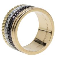 China 14.6 Gr Gold Jewellery Black Ceramic Simple Gold Ring Black Ceramic Stone With VS Diamond for sale