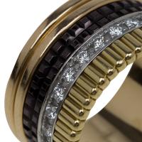 China 14.6 Gr Gold Jewellery Black Ceramic Simple Gold Ring Black Ceramic Stone With VS Diamond for sale