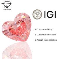 China LuxuryShine Fancy Pink / Fancy Intense Pink / Fancy Vivid Pink Heart Cut Lab Grown Diamond VVS-VS1 Real Diamonds & Wedding Jewelry & Customized Jewelry for sale