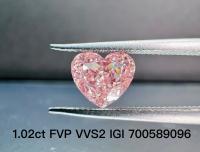 China LuxuryShine Fancy Pink / Fancy Intense Pink / Fancy Vivid Pink Heart Cut Lab Grown Diamond VVS-VS1 Real Diamonds & Wedding Jewelry & Customized Jewelry for sale