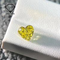 China LuxuryShine VS1 Lab Grown Diamond Fancy Yellow Heart Shape 1CT 2CT 3CT 4CT 5CT Real Diamonds With IGI Certificate for sale