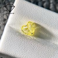 China LuxuryShine VS1 Lab Grown Diamond Fancy Yellow Heart Shape 1CT 2CT 3CT 4CT 5CT Real Diamonds With IGI Certificate for sale