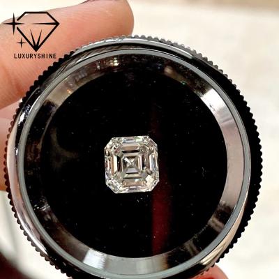 China LuxuryShine VVS-VS Asscher Shape Lab Grown Diamond 0.1-10CT D-F Color white diamond With IGI Certificate 3EX Cut Stones for sale