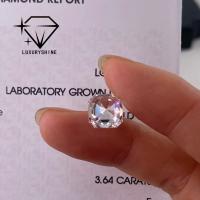 China LuxuryShine VVS-VS 0.1-10CT Asscher Shape Lab Grown Diamond  D-F Color white diamond With IGI Certificate 3EX Cut Stones for sale