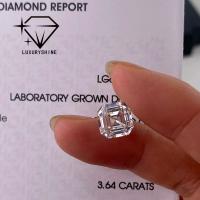 China LuxuryShine VVS-VS 0.1-10CT Asscher Shape Lab Grown Diamond  D-F Color white diamond With IGI Certificate 3EX Cut Stones for sale