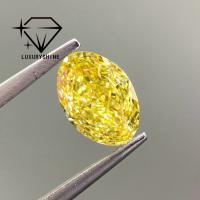 China LuxuryShine VVS-VS Fancy Yellow/Light Yellow/Fancy Intense/Vivid Yellow Lab Grown Diamond  1CT 2CT 3CT 4CT 5CT Oval Excellent Cut With Certificate & Customized jewelry for sale