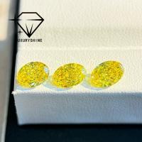 China LuxuryShine VVS-VS Fancy Yellow/Light Yellow/Fancy Intense/Vivid Yellow Lab Grown Diamond  1CT 2CT 3CT 4CT 5CT Oval Excellent Cut With Certificate & Customized jewelry for sale