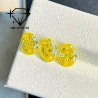 China LuxuryShine VVS-VS Fancy Yellow/Light Yellow/Fancy Intense/Vivid Yellow Lab Grown Diamond  1CT 2CT 3CT 4CT 5CT Oval Excellent Cut With Certificate & Customized jewelry for sale