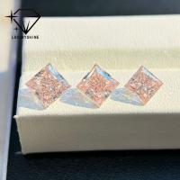 China LuxuryShine 1-10CT Princess﻿ Shape Fancy pink Lab Grown Diamond VVS-VS Loose Diamonds Customized jewelry with IGI Certificate for sale