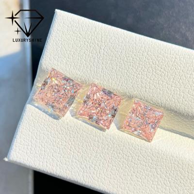 China LuxuryShine 1-10CT Princess﻿ Shape Fancy pink Lab Grown Diamond VVS-VS Loose Diamonds Customized jewelry with IGI Certificate for sale