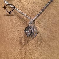 China LuxuryShine Round Lab Grown Diamond Necklace VVS2/VS1 Clarity D-F Color 18K solid Gold custom Jewelry with IGI Certificate for sale
