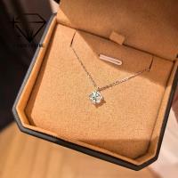 China LuxuryShine Round Lab Grown Diamond Necklace VVS2/VS1 Clarity D-F Color 18K solid Gold custom Jewelry with IGI Certificate for sale