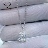 China Lab Grown Pear Diamond Necklace 18K Gold VVS-VS Clarity for sale