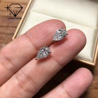 China 18K Gold Pear Cut Lab Grown Diamond Stud Earrings VVS-VS Clarity for sale