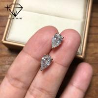 China 18K Gold Pear Cut Lab Grown Diamond Stud Earrings VVS-VS Clarity for sale