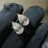 China 18K Gold Pear Cut Lab Grown Diamond Stud Earrings VVS-VS Clarity for sale
