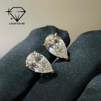 China 18K Gold Pear Cut Lab Grown Diamond Stud Earrings VVS-VS Clarity for sale