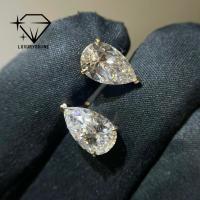 China 18K Gold Pear Cut Lab Grown Diamond Stud Earrings VVS-VS Clarity for sale