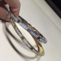 China Women White Gold Diamond Bracelet , 18K Gold  Love Bracelet With Gemstone for sale